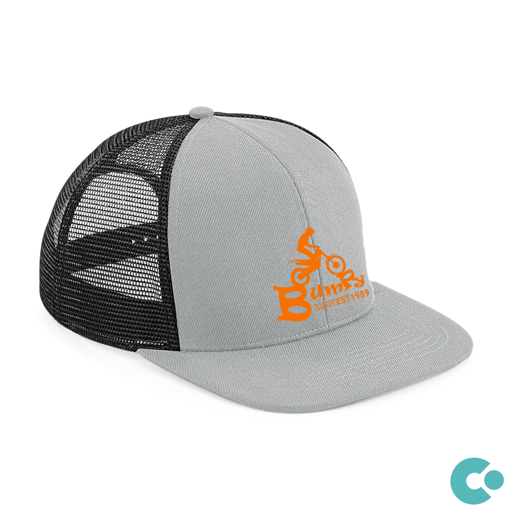 Bumpy Flat Peak 6 Panel Trucker Club Clobber Quality Branded Club