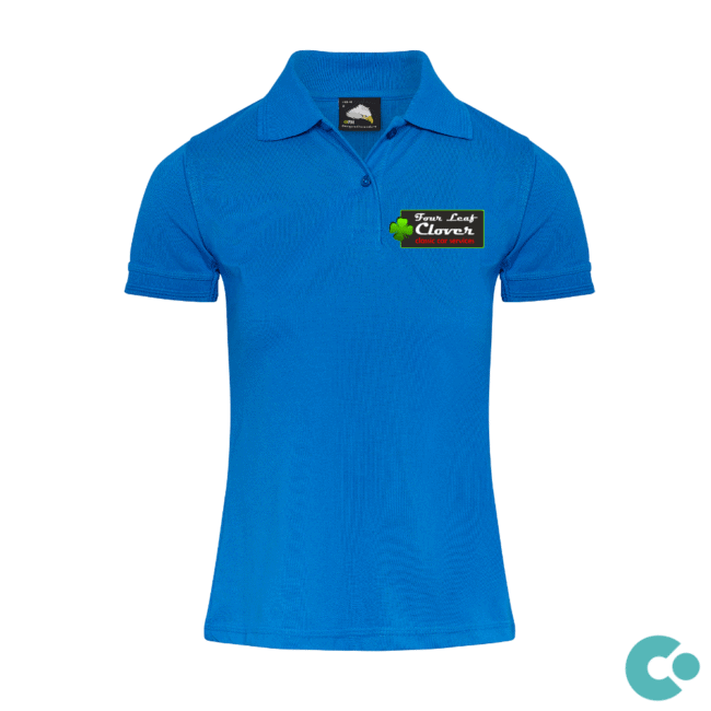 Four Leaf Clover Ladies Embroidered Polo Club Clobber Quality